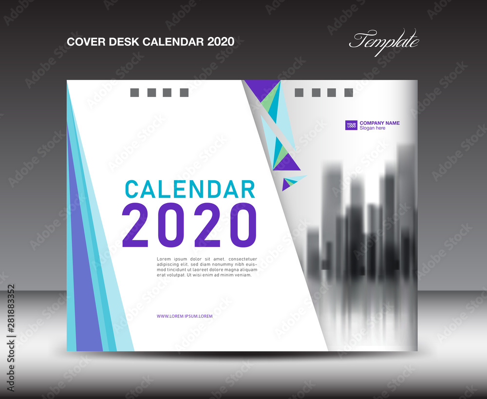 Cover Desk Calendar 2020 template, Cover Design, flyer template, ads ...
