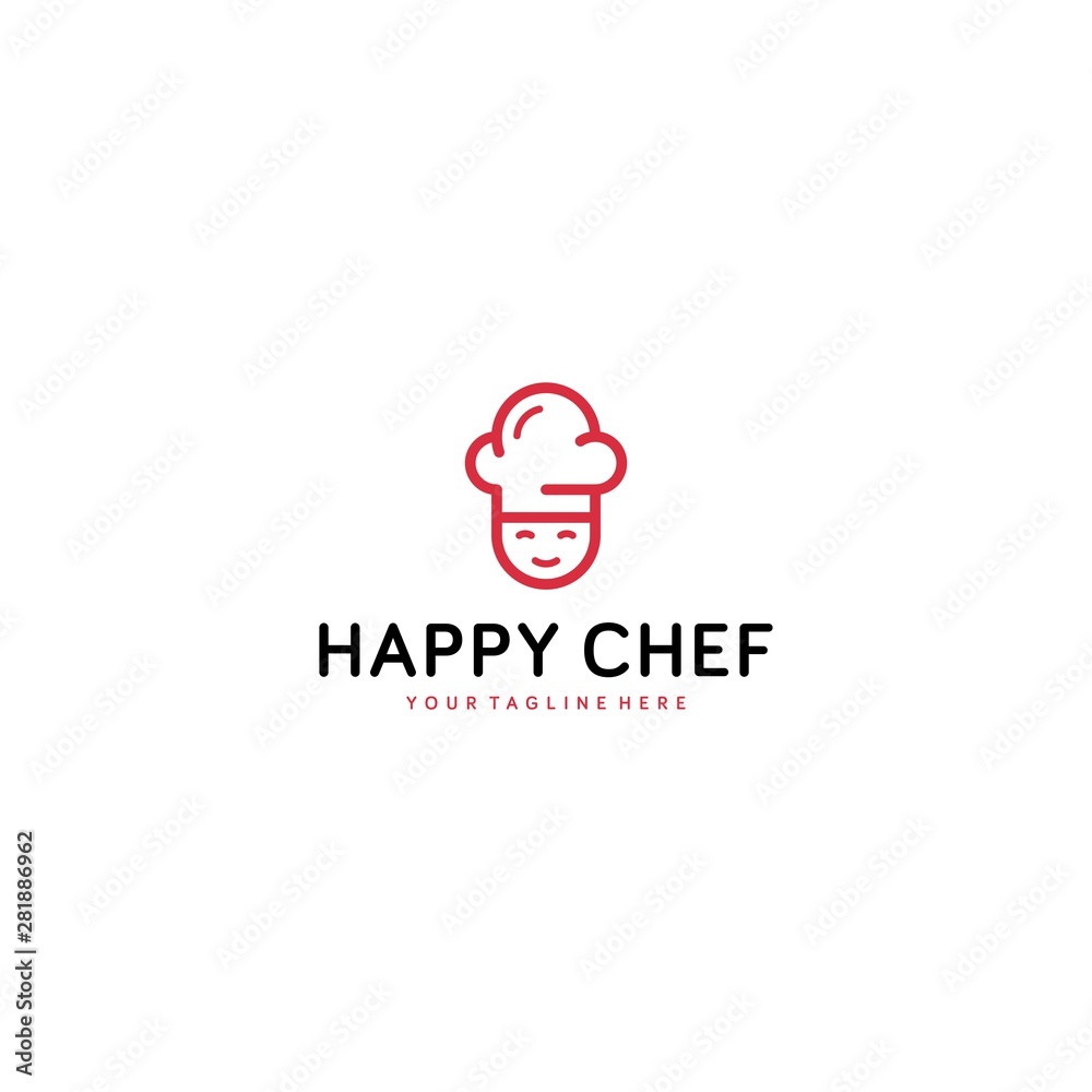 happy cheff logo Stock Vector | Adobe Stock