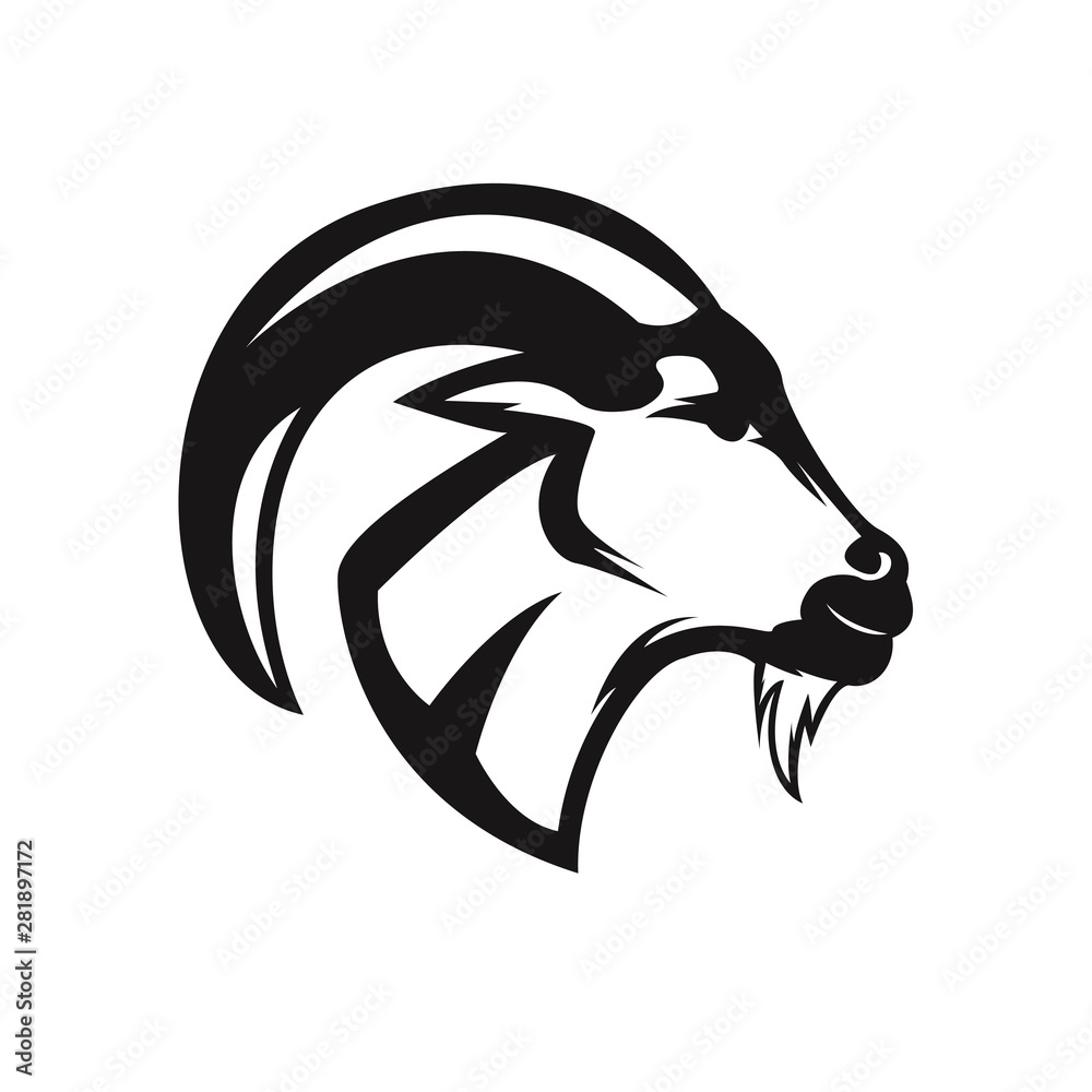 head goat drawing art logo design inspiration Stock Vector | Adobe Stock