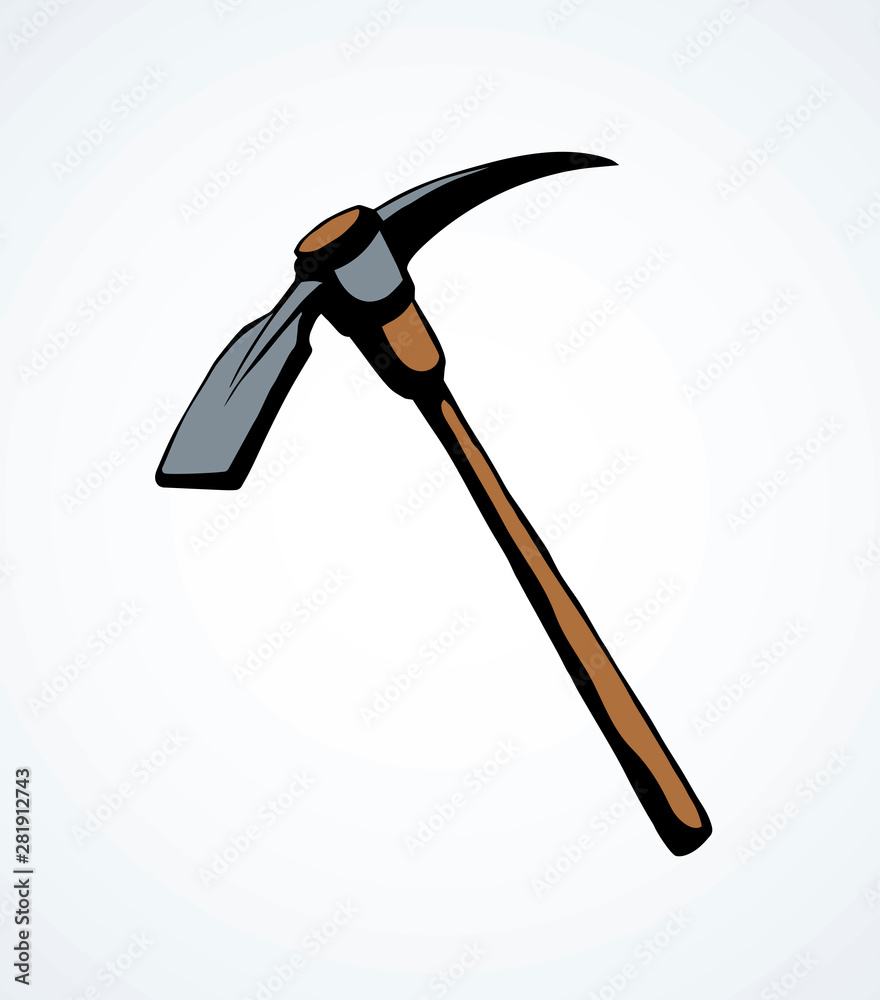 Pick axe icon. Vector drawing sign Stock Vector | Adobe Stock
