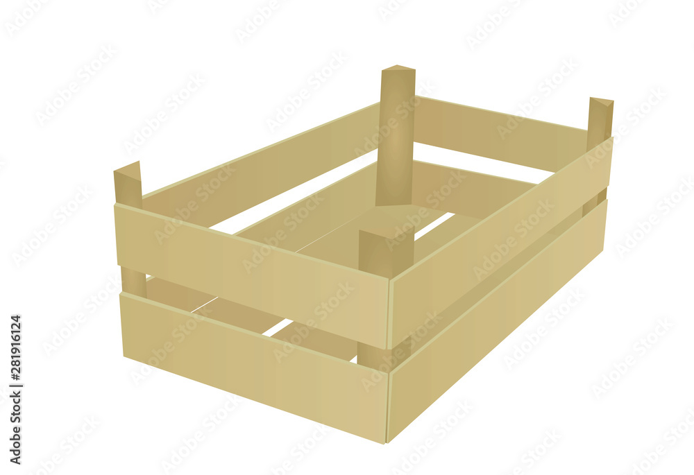 Empty wooden crate. vector illustration Stock Vector | Adobe Stock