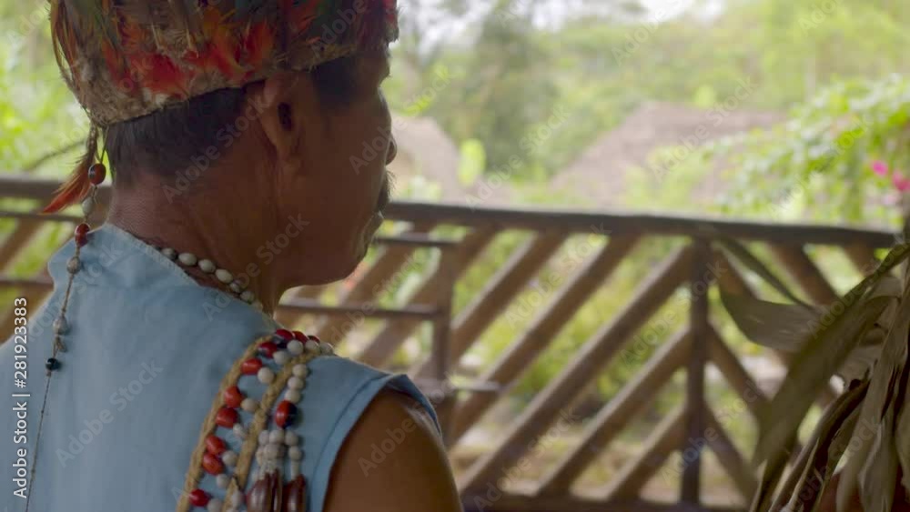Over The Shoulder Shot Of An Old, Indigenous Shaman Performing A ...