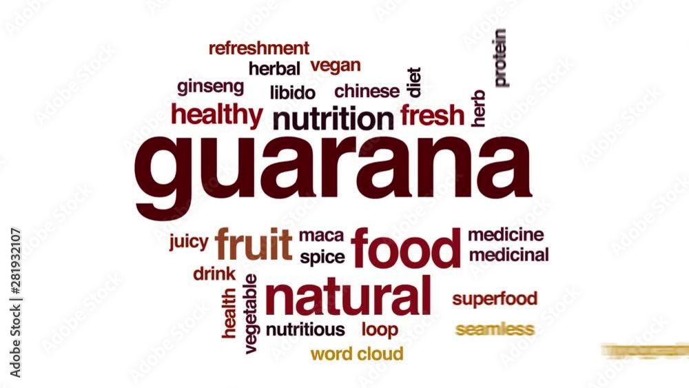 Guarana animated word cloud. Kinetic typography. Stock Video | Adobe Stock