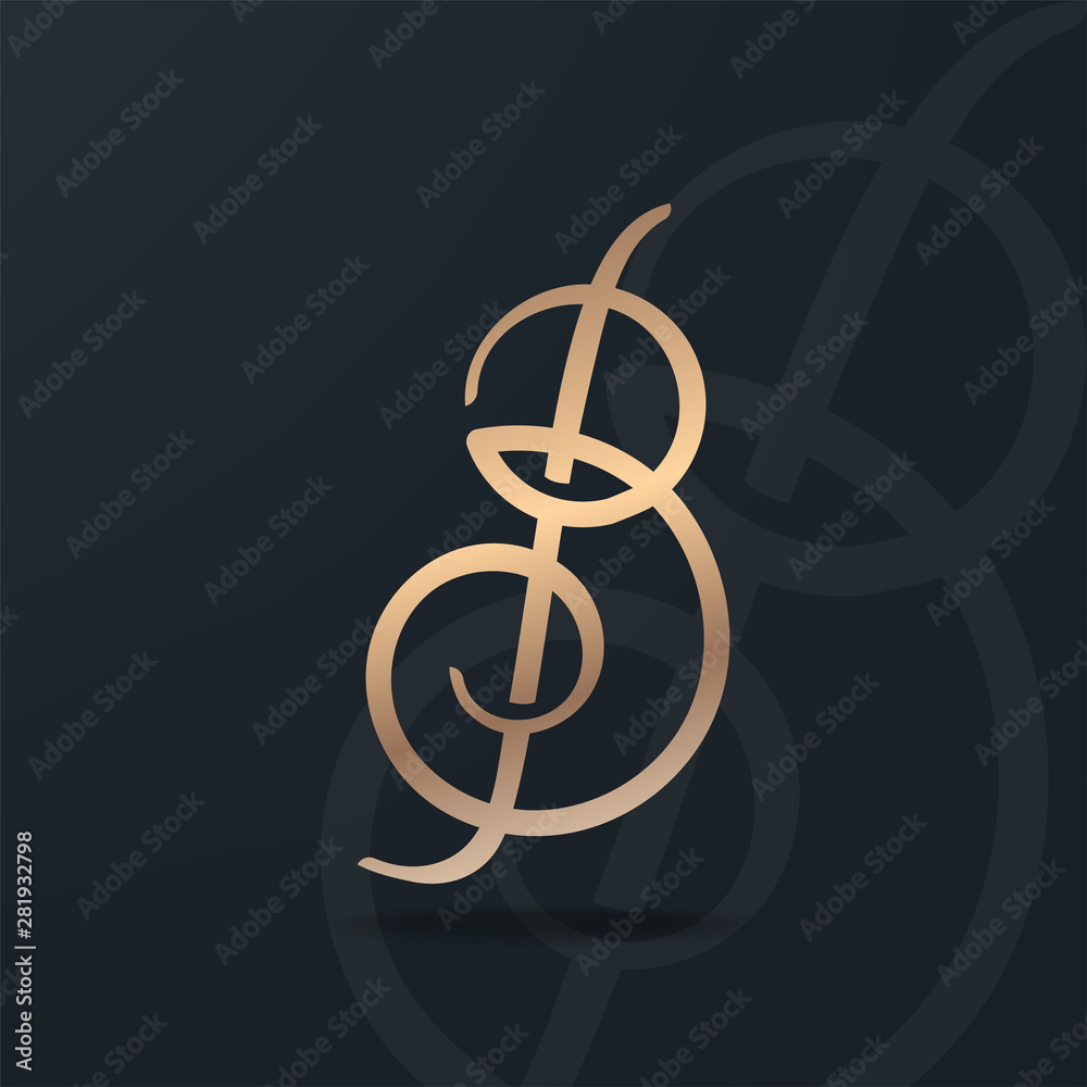 Golden letter 'B' combined with a treble clef. Creative logo design ...