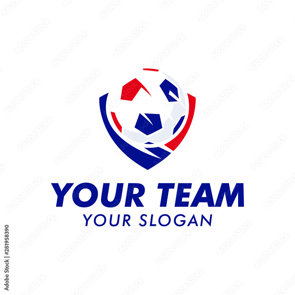 soccer ball logo team with emblem Stock Vector | Adobe Stock