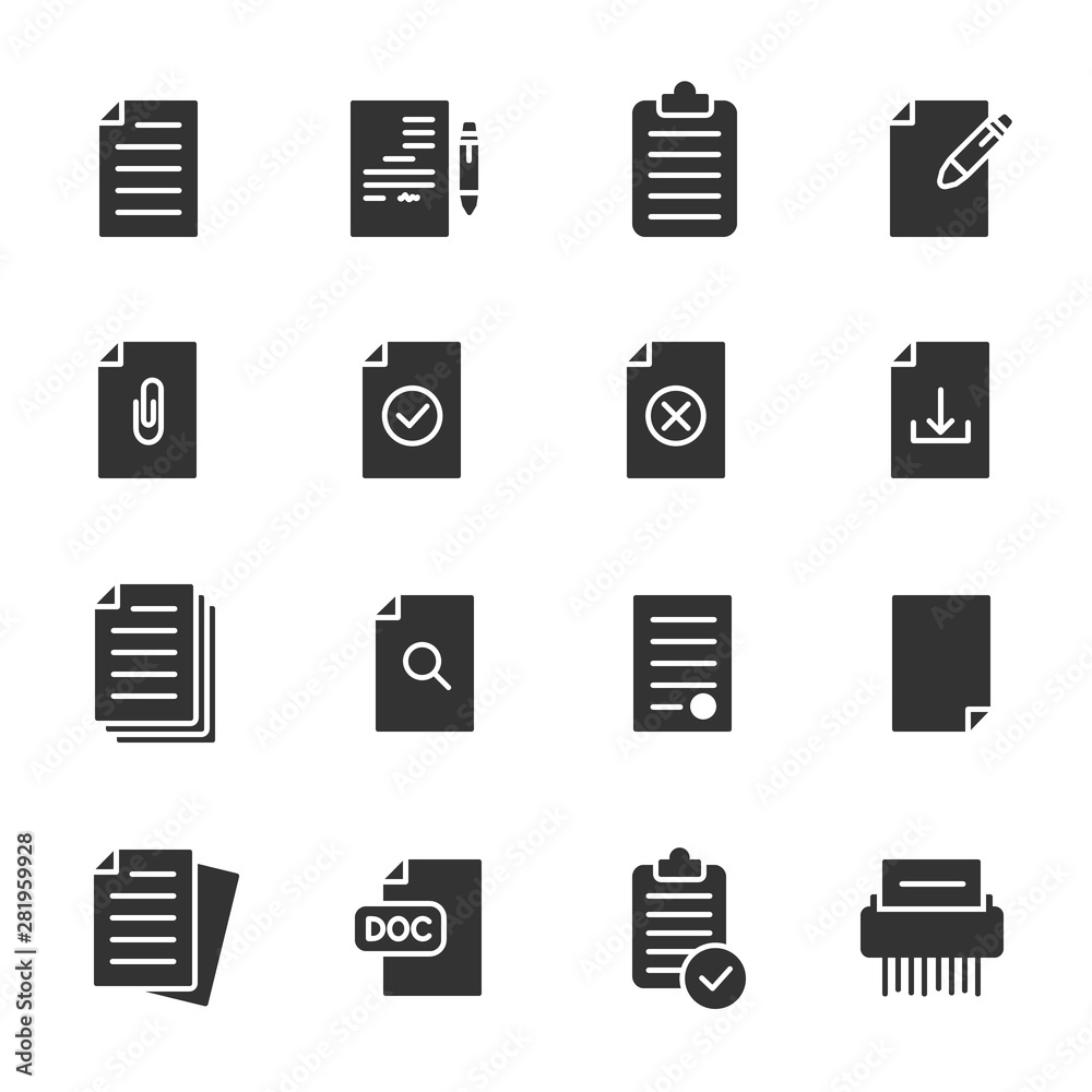 Vector set of document icons. Stock Vector | Adobe Stock