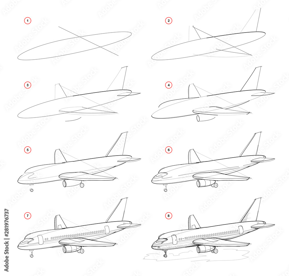 Creation step by step pencil drawing. Page shows how to learn draw ...