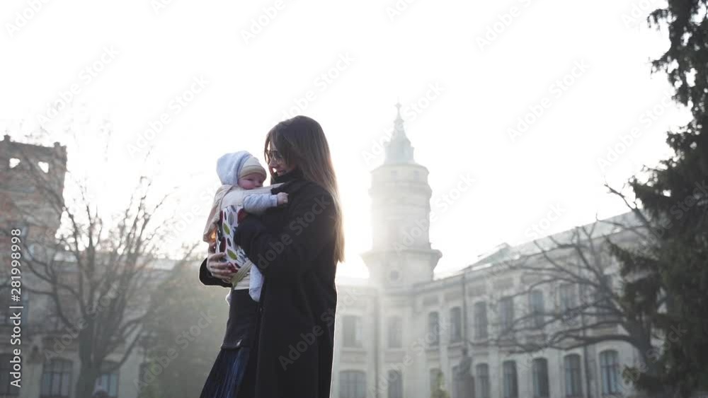 Video Stock An overall plan i Full HD of a young woman jumping and ...