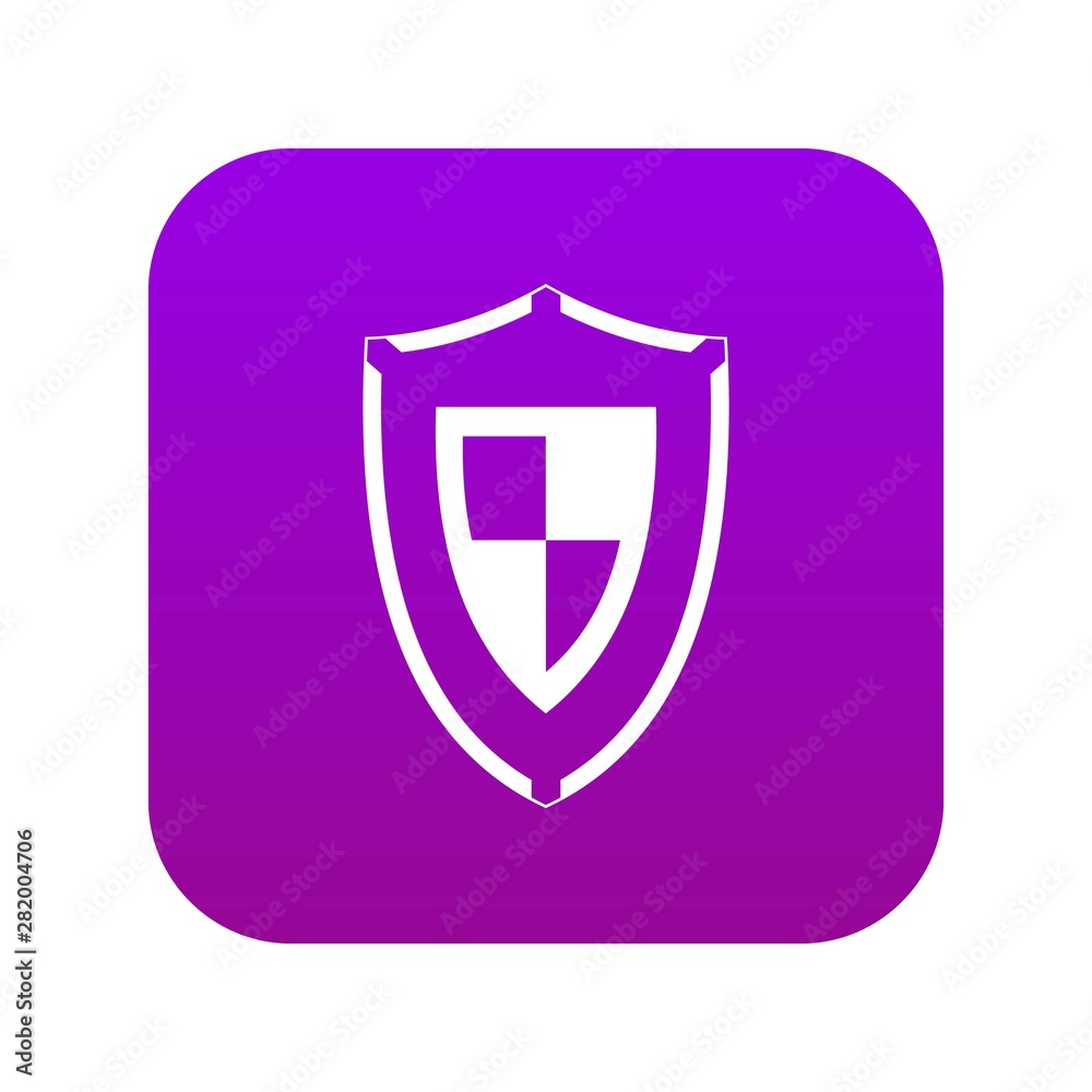 Shield icon digital purple for any design isolated on white vector ...