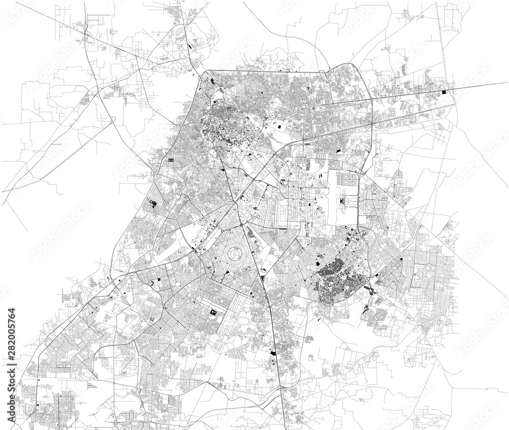 Satellite map of Lahore, it is the capital of the Pakistani province of ...