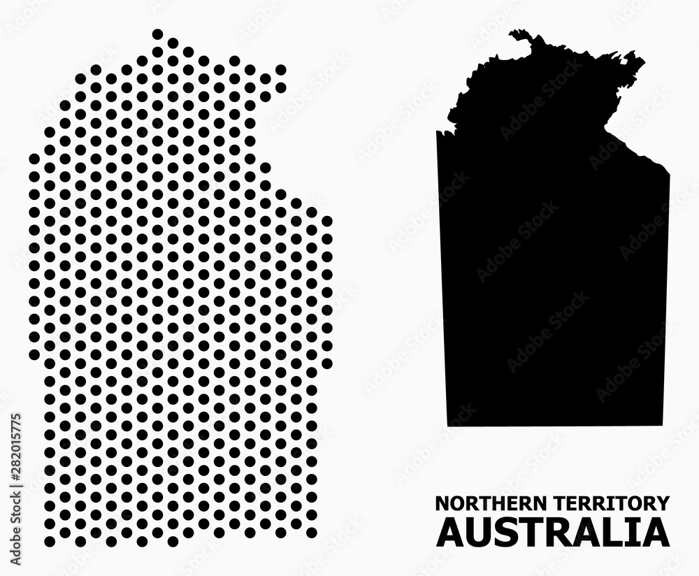 Dotted Mosaic Map of Australian Northern Territory Stock Vector | Adobe ...