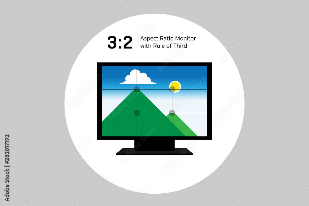 Photo & Art Print Rule of thirds with 3 by 2 aspect ratio monitor ...