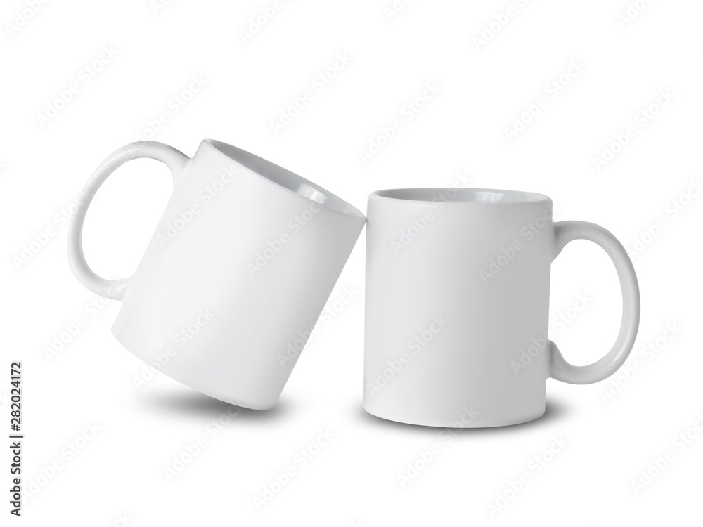 White mug cup mockup for your design isolated on white background with ...