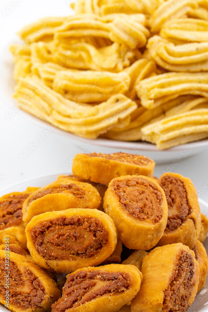 Indian Traditional Spicy Snack Ghatiya With Bhakarwadi Also Know as ...