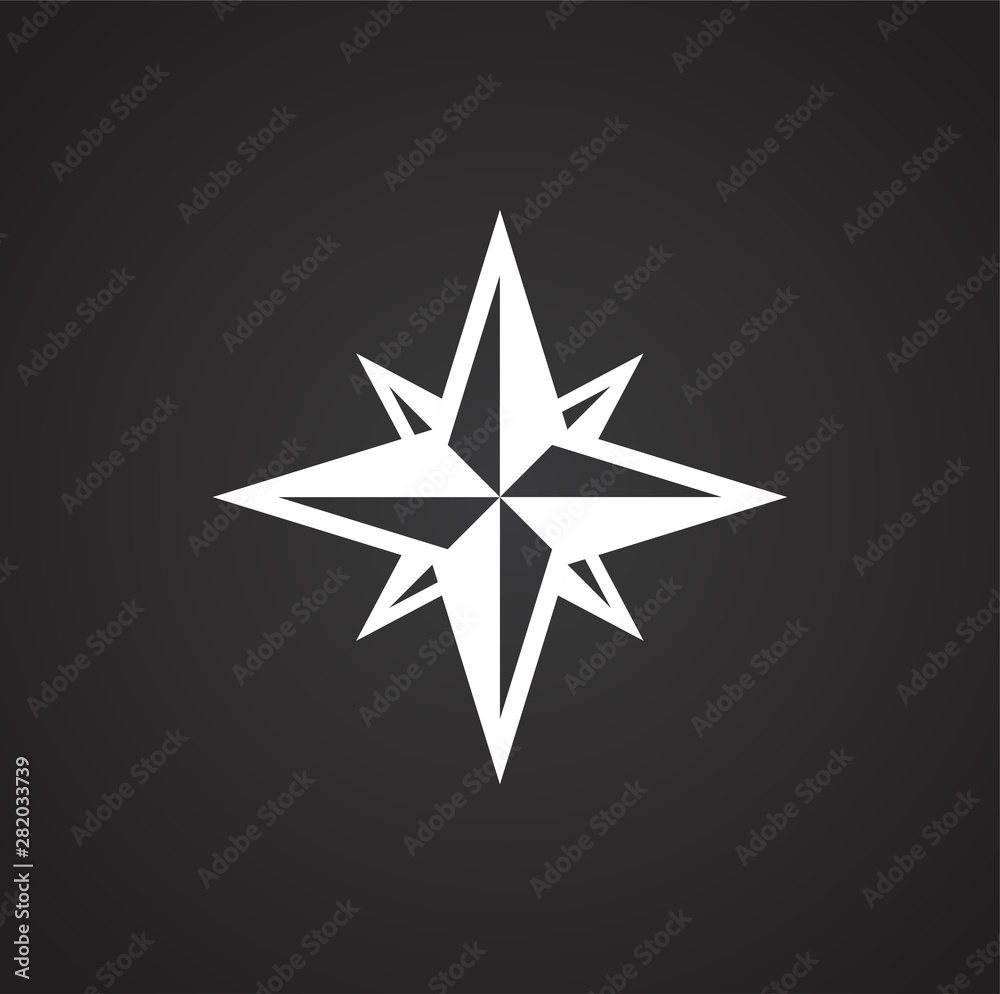 Windrose icon on background for graphic and web design. Simple ...