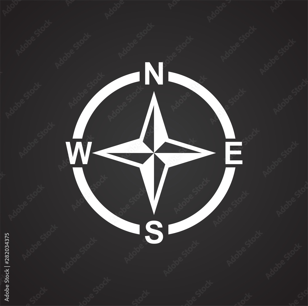 Windrose icon on background for graphic and web design. Simple ...