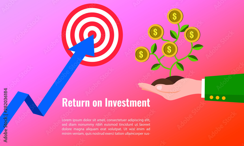 Vector illustration of business arrow target direction concept to ...