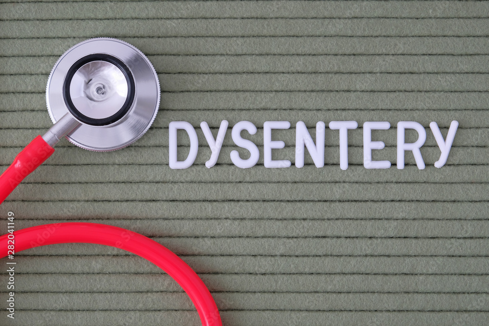 Dysentery is an infectious disease,text from white letters on green ...