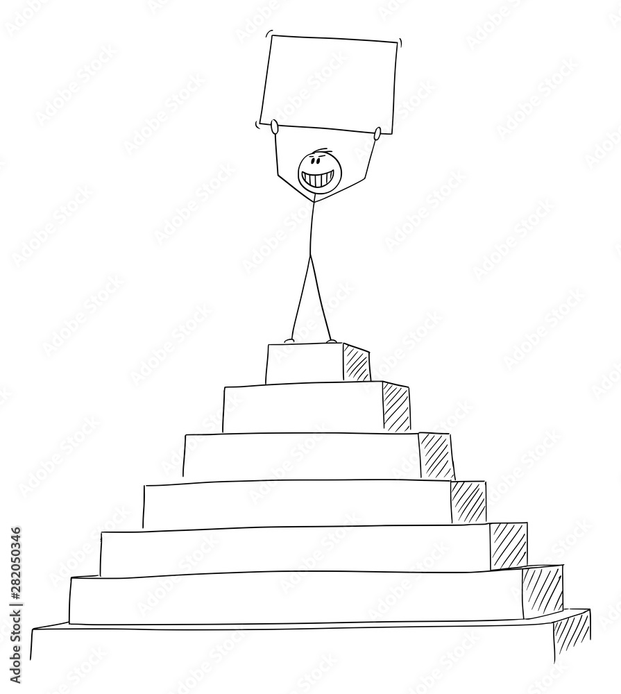 Vector cartoon stick figure drawing conceptual illustration of ...