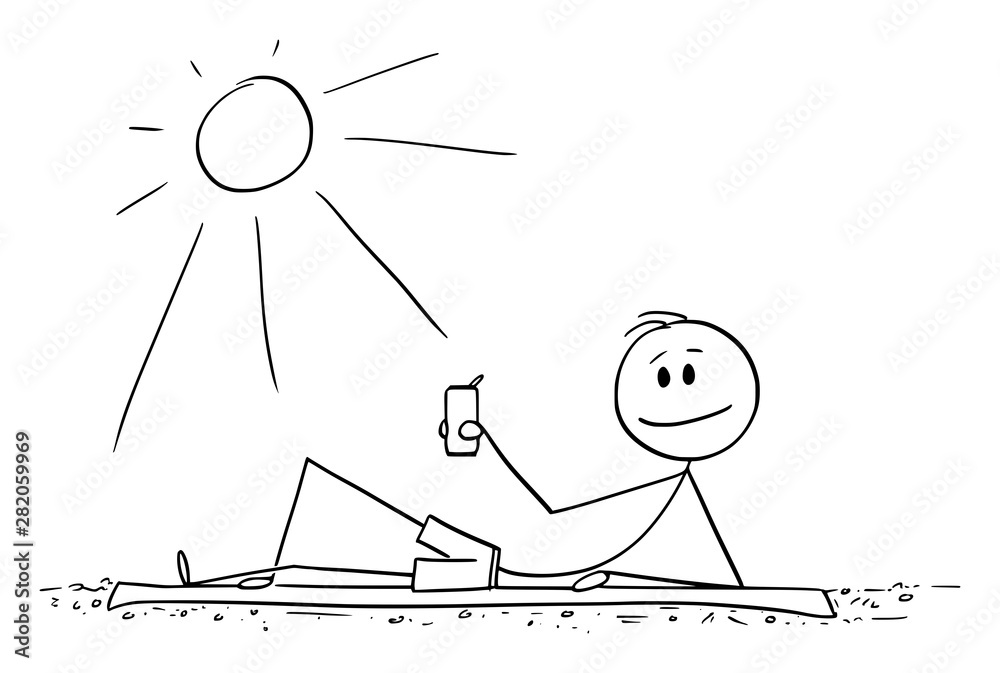 Vector cartoon stick figure drawing conceptual illustration of man ...