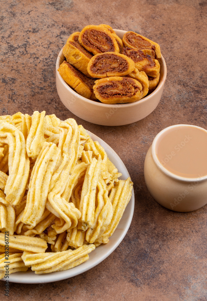 Indian Traditional Spicy Snack Ghatiya With Bhakarwadi Also Know as ...