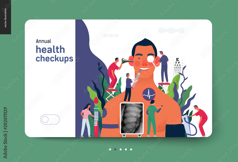 Annual health checkups -medical insurance template -modern flat vector ...