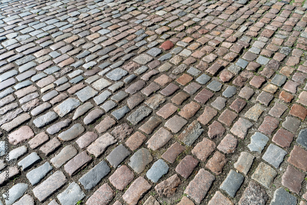 Tiles texture. Pattern of ancient german cobblestone in city downtown ...