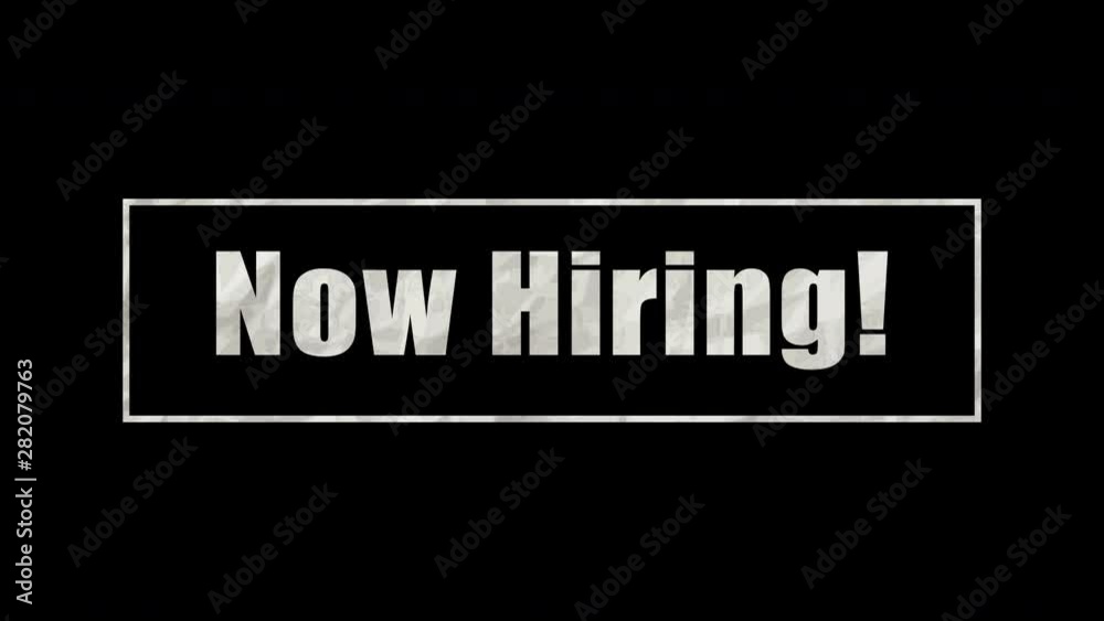 Now Hiring text animating in and out with Moving Paper Texture - Call ...
