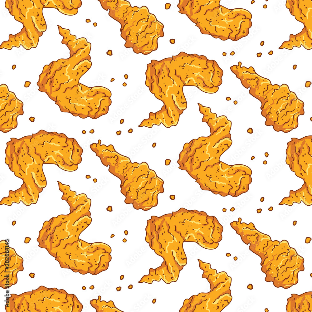 Chicken Fried Crispy Pattern. fast food background, Fried drumpstick ... Chicken Fried Crispy Pattern. fast food background, Fried drumpstick ...