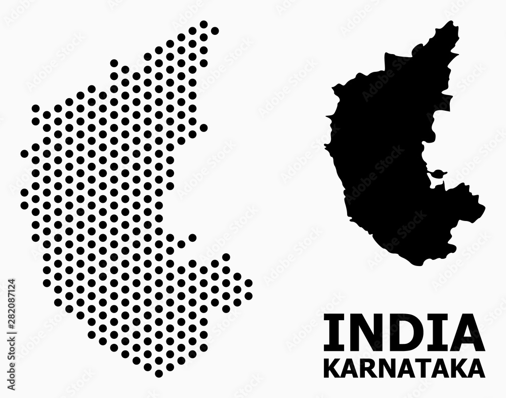 Dot Pattern Map of Karnataka State Stock Vector | Adobe Stock