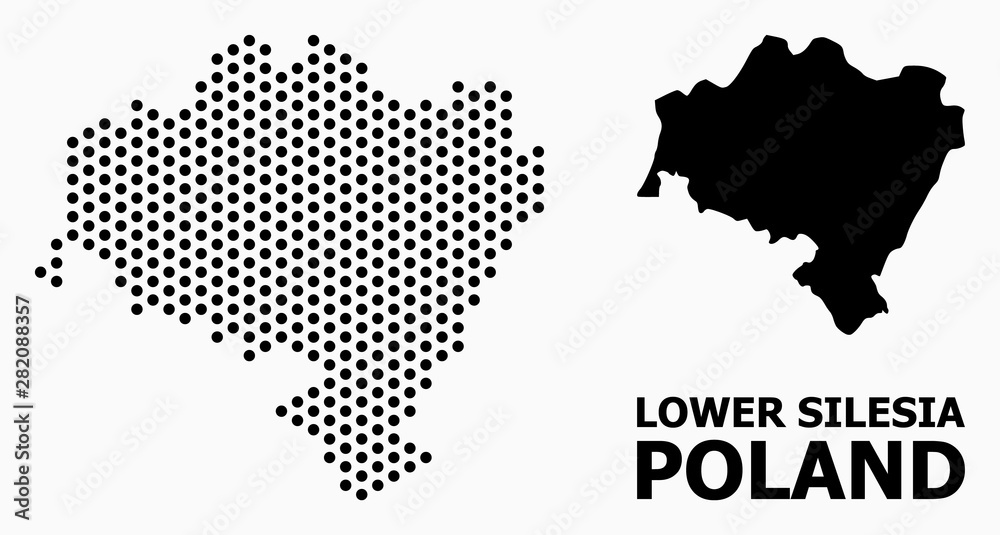 Dotted Pattern Map of Lower Silesia Province Stock Vector | Adobe Stock