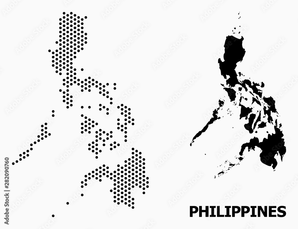 Dotted Mosaic Map of Philippines Stock Vector | Adobe Stock