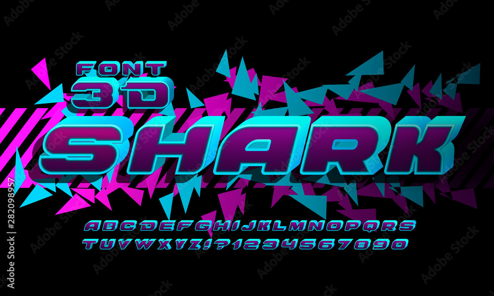 Modern bold font design, alphabet letters and numbers vector ...