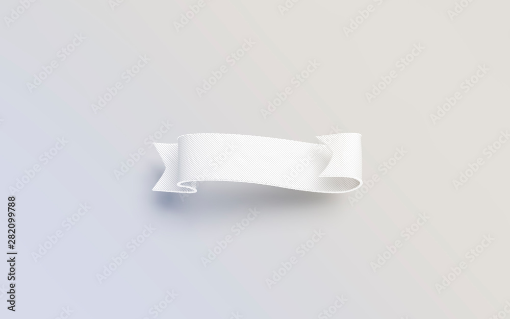 Blank white banderole mock up isolated on gray background, 3d rendering ...