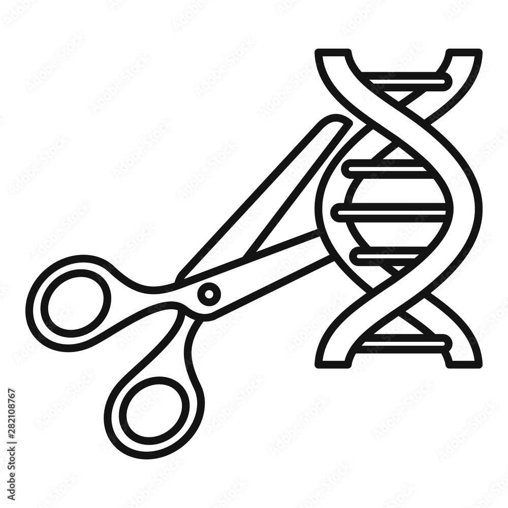 Cutted dna molecule icon. Outline cutted dna molecule vector icon for ...