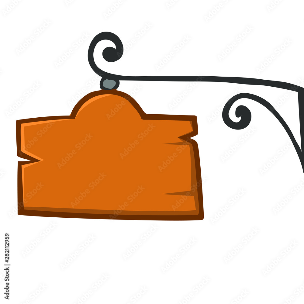 Cartoon blank wooden sign Stock Vector | Adobe Stock