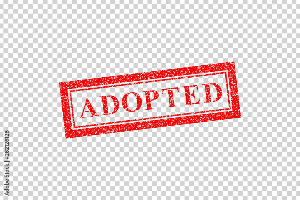 Vector realistic isolated Adopted red rubber stamp logo for template ...