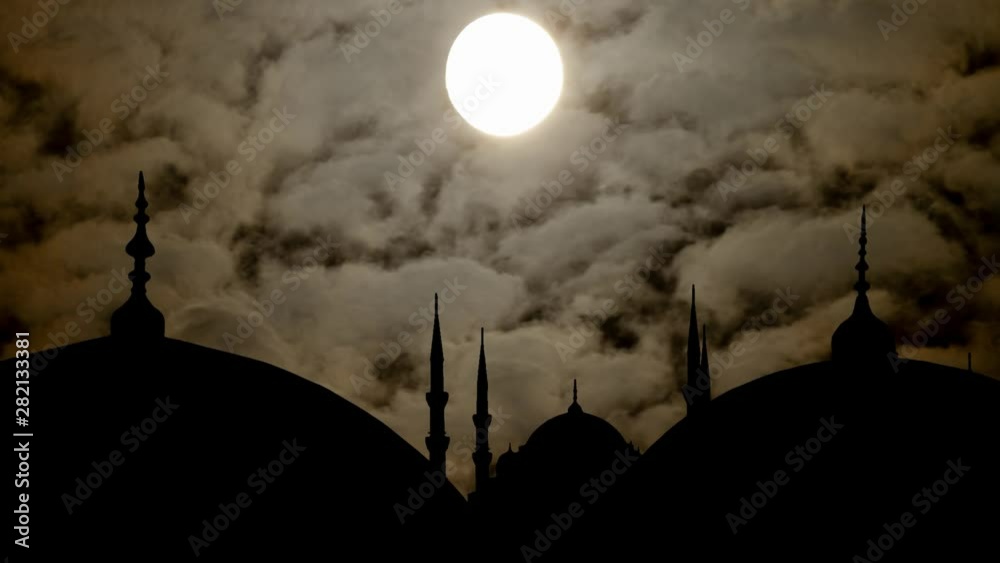 Istanbul: Blue Mosque of Sultan Ahmed Camii, Time Lapse by Night with ...