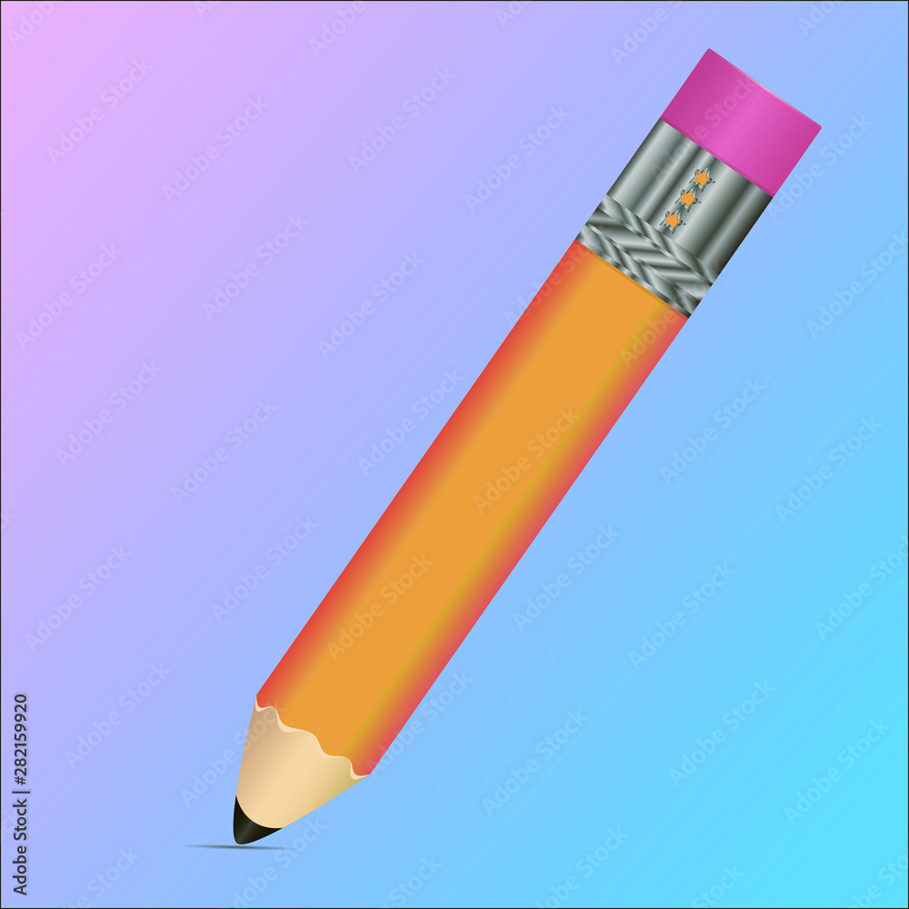 Pencil vector illustration in trendy flat design. For design, brand ...