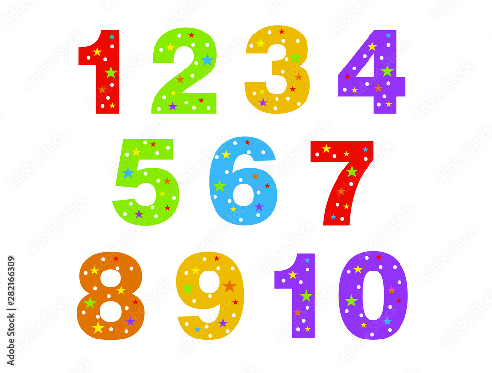 numbers for children, from 1 to 10. Kids learning material. Card for ...