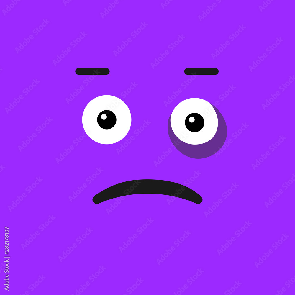 Smiley with a bruise. Emoji sad face with injury. Isolated vector ...