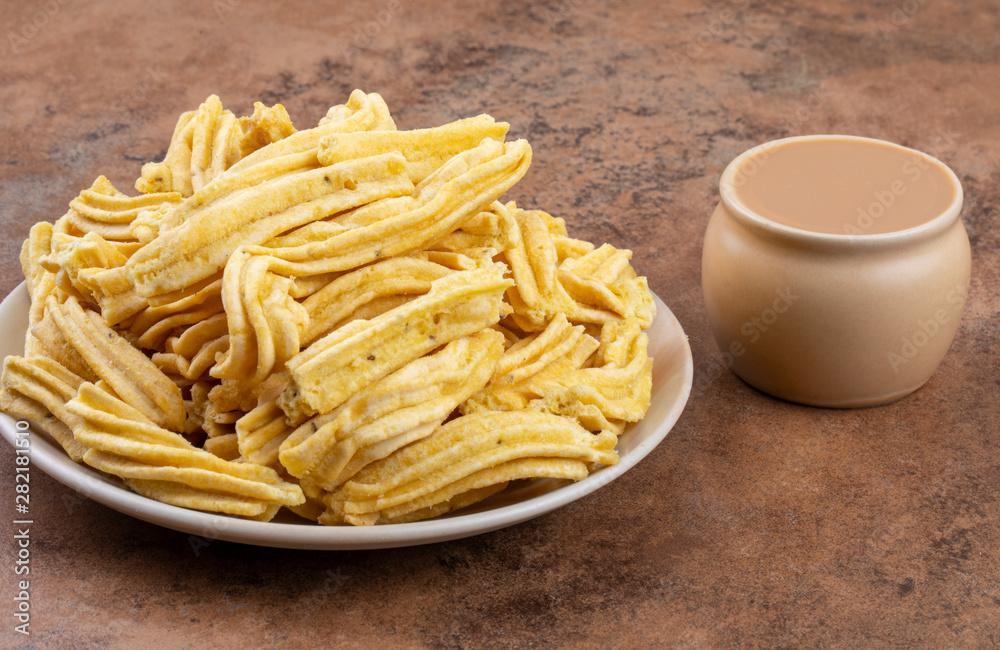 Indian Traditional Spicy Snack Ghatiya Also Know as Ganthiya, Papdi ...