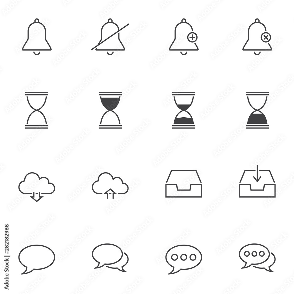 User interface line icons set. linear style symbols collection, outline signs pack. vector ...