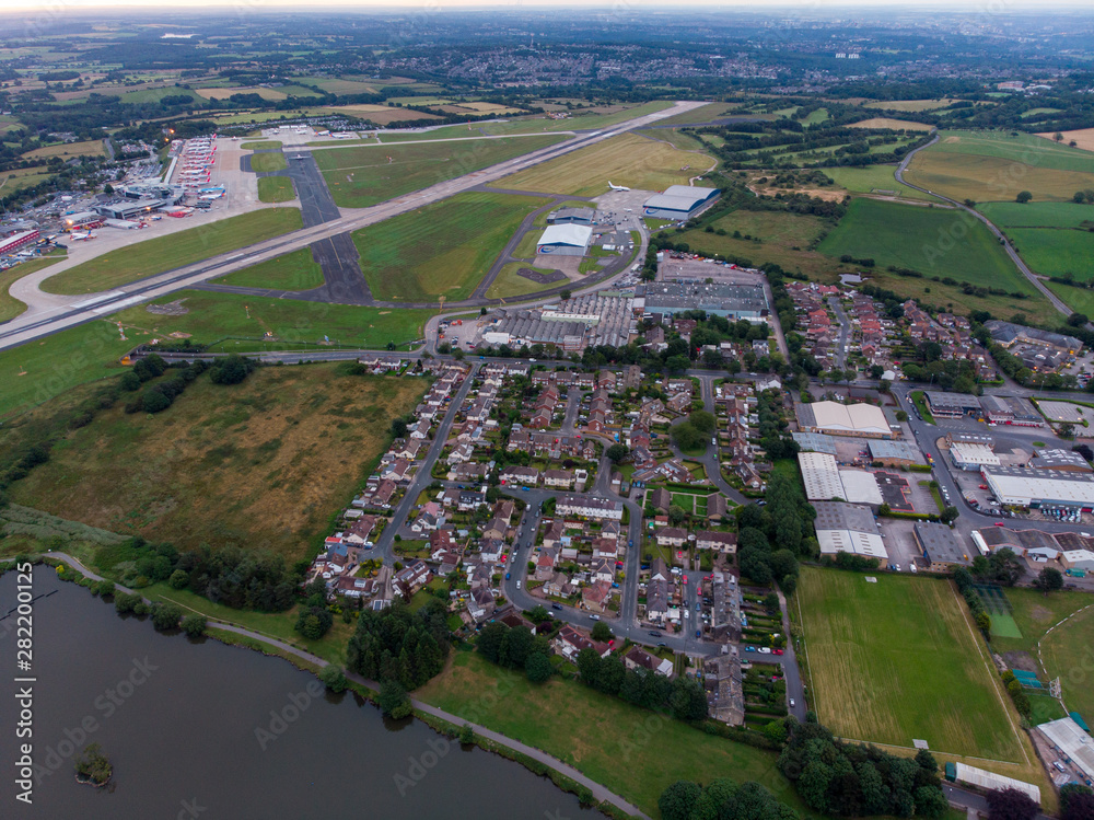Aerial photo of the famous Leeds and Bradford airport located in the ...