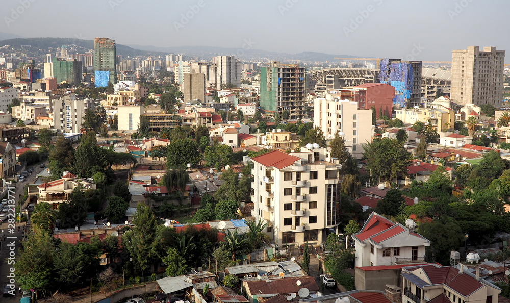 Busy skyline of Addis Ababa, Ethiopia Stock Photo | Adobe Stock