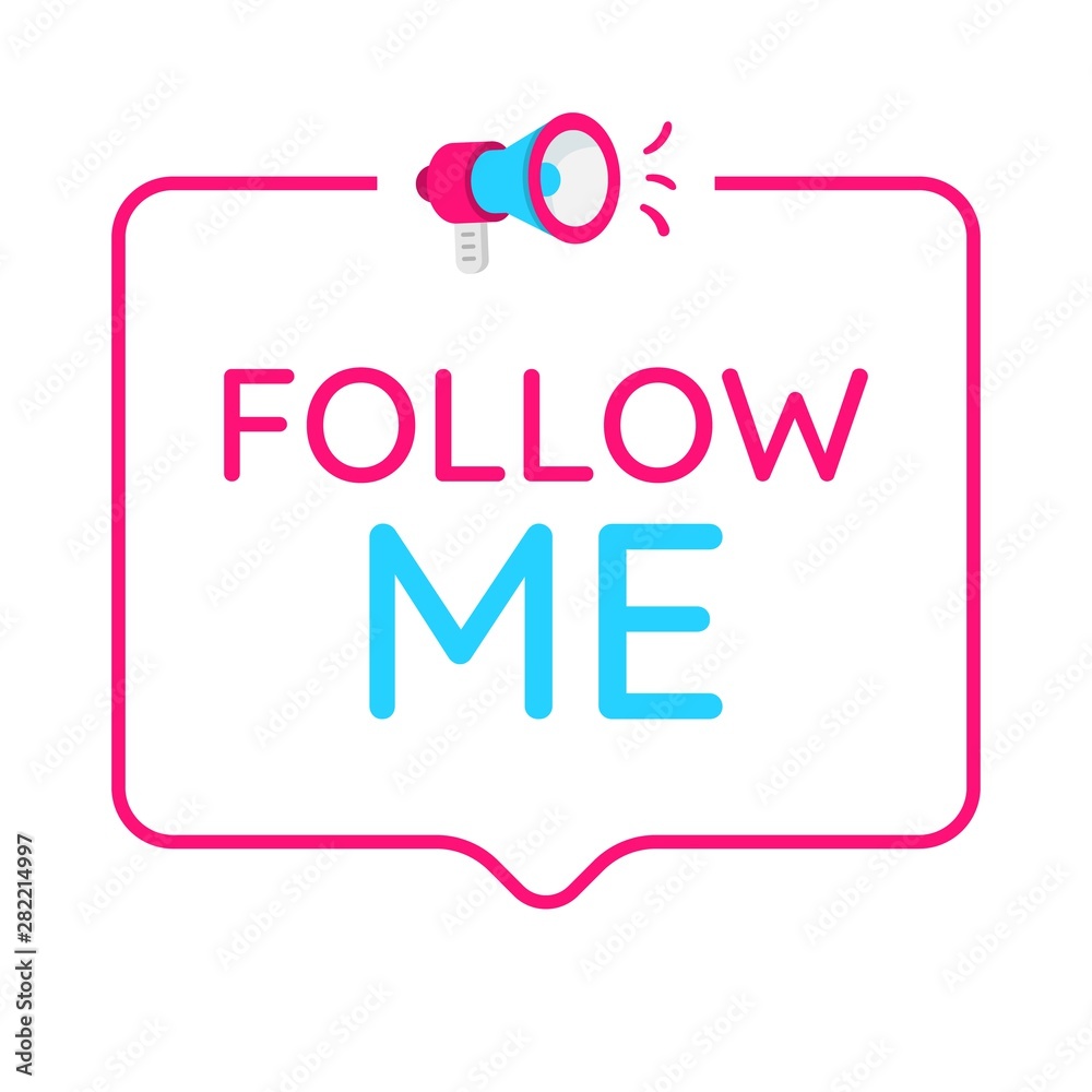 Follow me badge, icon, logo. Concept for social media. Stock Vector ...