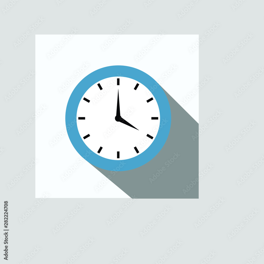 Vector clock with simple but unique design. Good for icon, logo and ...