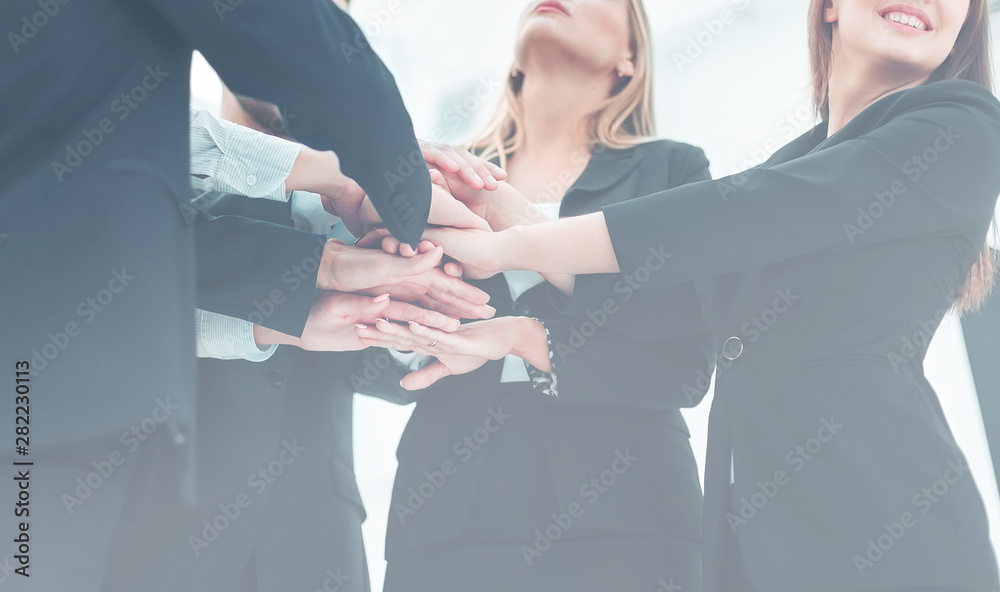 teamwork - the support of friends and success in business Stock Photo ...