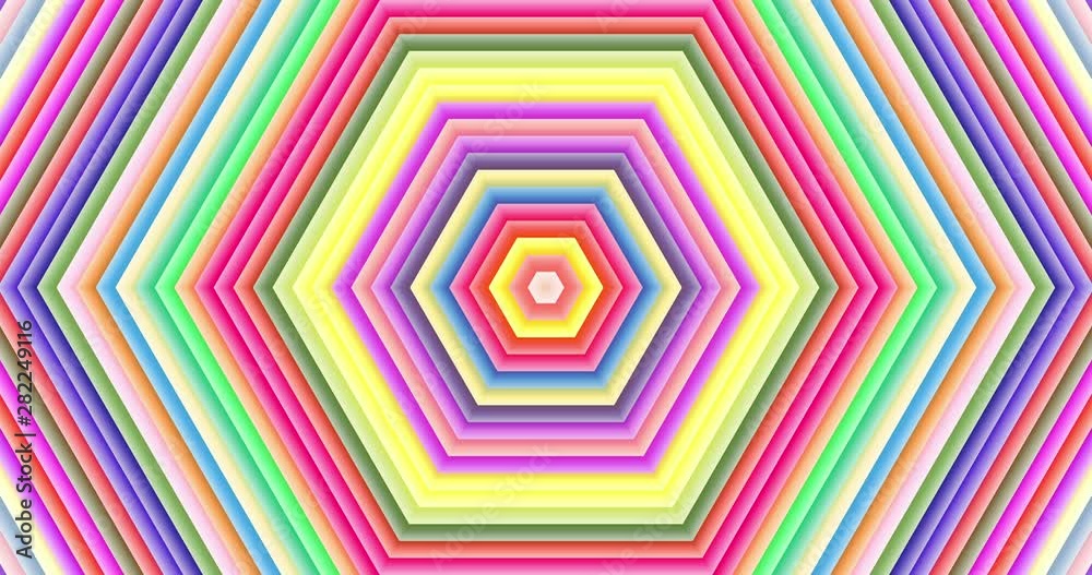 Abstract concentric geometric waves shapes in multicolor animation ...