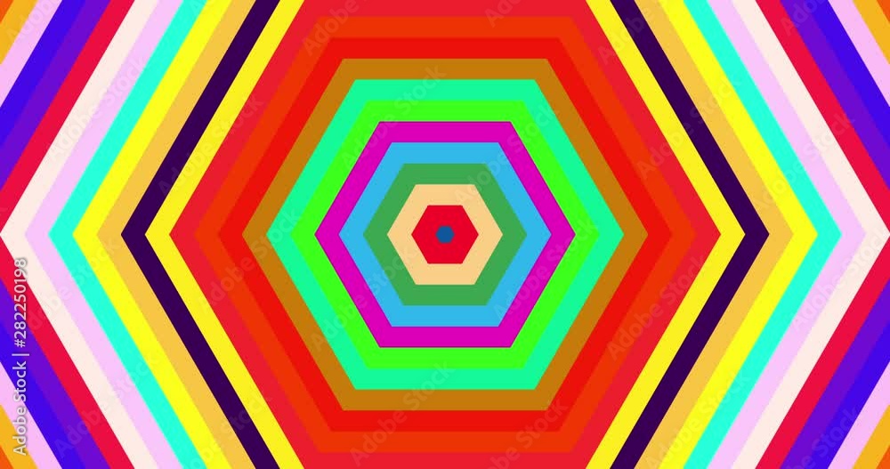 Abstract concentric geometric waves shapes in multicolor animation ...